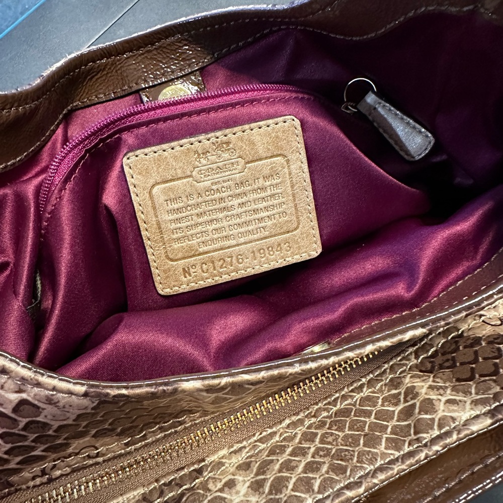 Coach Madison Snake Print Maggie Shoulder Bag - Gem